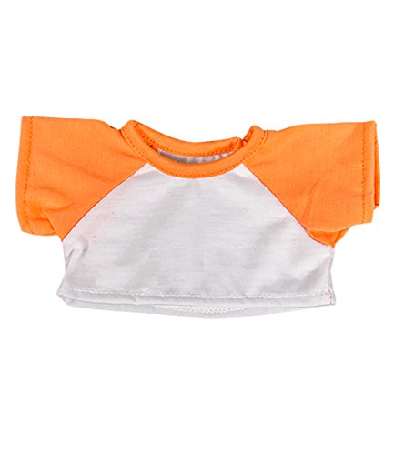 White Tee w/ Orange Sleeve Fits Most 8"-10" Webkinz, Shining Star and 8"-10" Make Your Own Stuffed Animals and