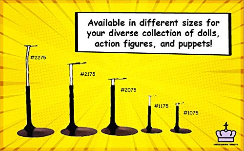 Kaiser Black Doll Stand 2175 - Action Figure Stands with Expandable Waist Wire for 8"-12" Dolls (3 pcs)