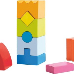 HABA Rainbow Rocket 9 Piece Wooden Stacking Play Set for Ages 1 and Up