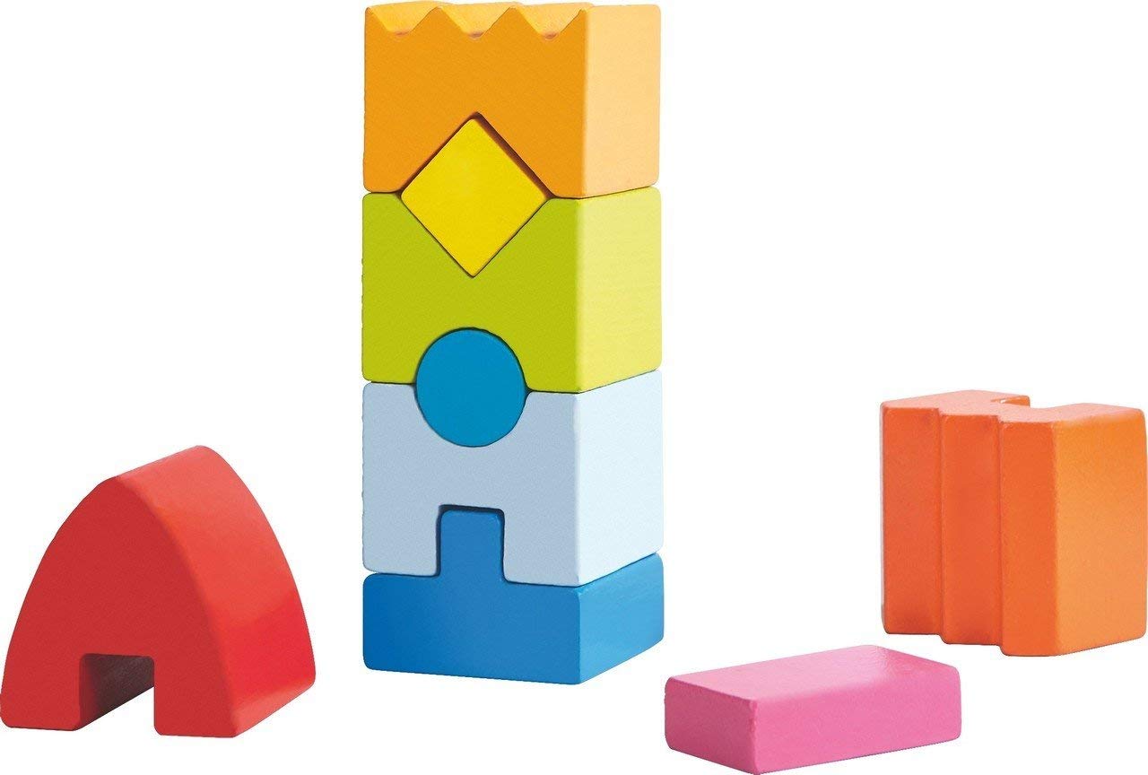 HABA Rainbow Rocket 9 Piece Wooden Stacking Play Set for Ages 1 and Up