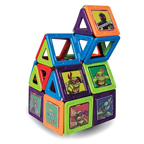 MAGFORMERS Teenage Mutant Ninja Turtles 60 Pieces Set, Green and Purple, Educational Magnetic Geometric Shapes Tiles Building STEM Toy Set Ages 3+