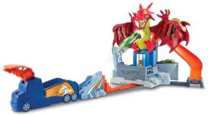 hot wheels dragon blast play set with launcher for heroic action