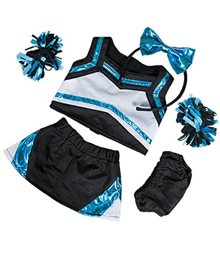 Metallic Teal & Black Cheerleader Teddy Bear Clothes Fits Most 14"-18" Build-A-Bear and Make Your Own Stuffed Animals