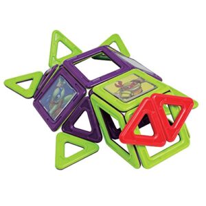 MAGFORMERS Teenage Mutant Ninja Turtles 60 Pieces Set, Green and Purple, Educational Magnetic Geometric Shapes Tiles Building STEM Toy Set Ages 3+