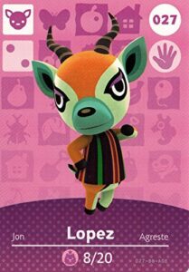 animal crossing happy home designer amiibo card lopez 027/100 by nintendo