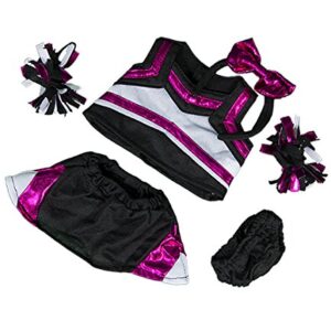 Metallic Hot Pink & Black Cheerleader Outfit Fits Most 8"-10" Stuffed Animals