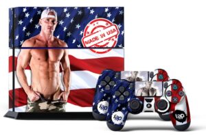 ps4 console designer skin for sony playstation 4 system plus two(2) decals for: ps4 dualshock controller - johnny sins patriot by fapwrap