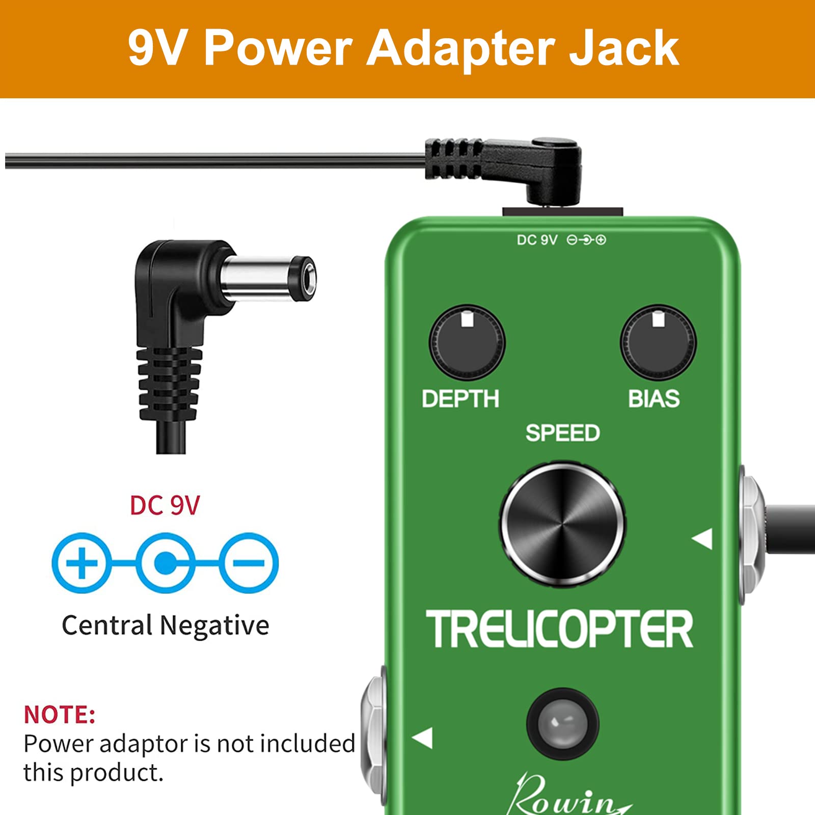 Rowin Trelicopter Effects Guitar Tremolo Pedal