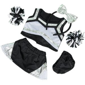 Metallic Silver & Black Cheerleader Teddy Bear Clothes Fits Most 14"-18" Build-A-Bear and Make Your Own Stuffed Animals