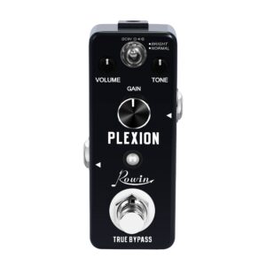 rowin plexion distortion pedal for guitar and bass with bright and normal mode true bypass