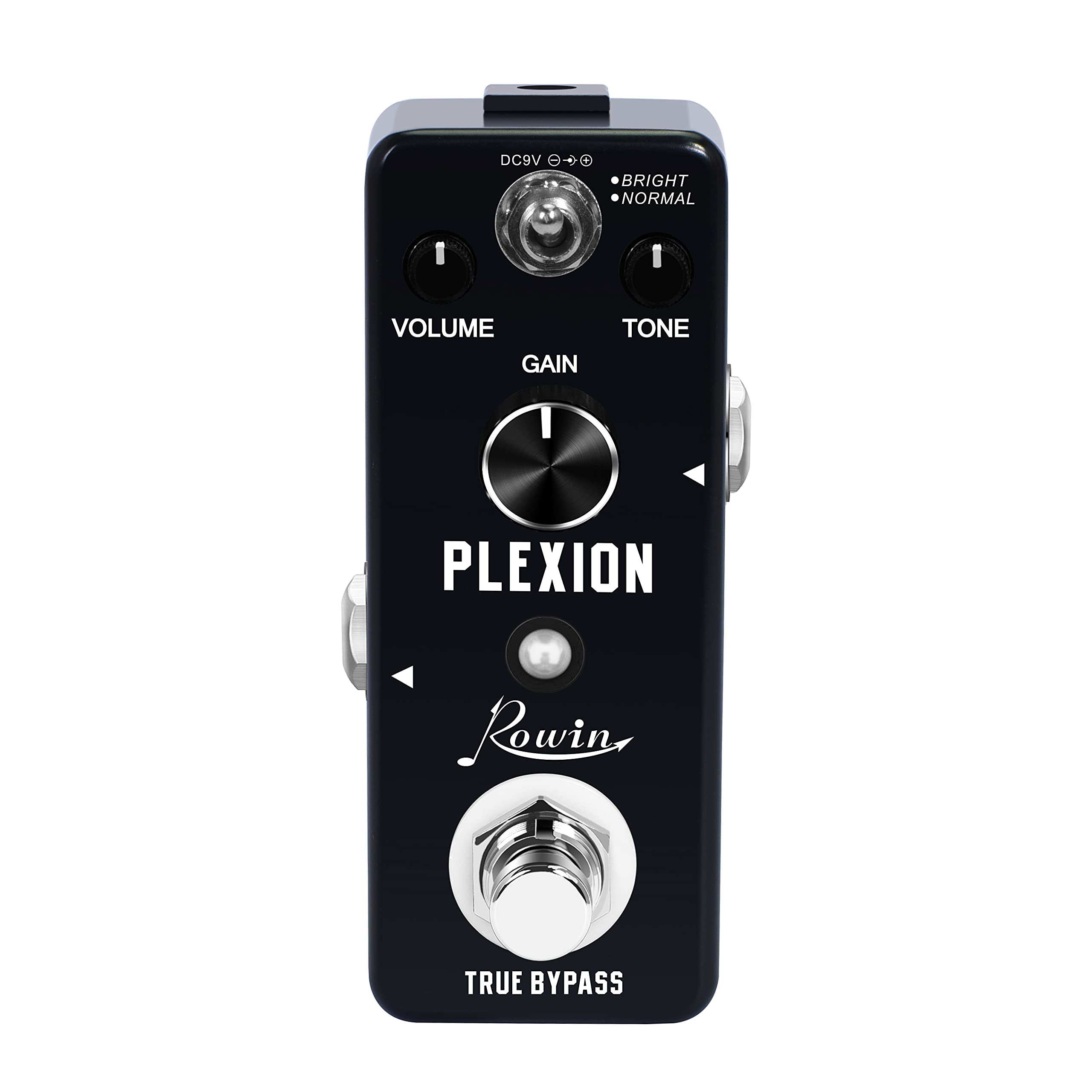 Rowin Plexion Distortion Pedal for Guitar and Bass with Bright and Normal Mode True Bypass