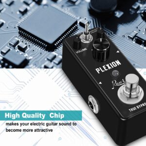 Rowin Plexion Distortion Pedal for Guitar and Bass with Bright and Normal Mode True Bypass