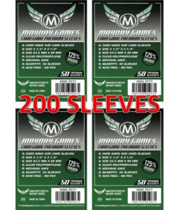 mayday games 7077 clear premium card sleeves 63.5x88 mm (4x50 pack, 200 sleeves)