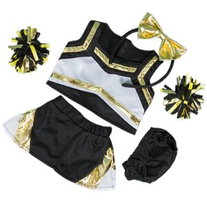 Metallic Gold & Black Cheerleader Teddy Bear Clothes Fits Most 14"-18" Build-A-Bear & Make Your Own Stuffed Animals