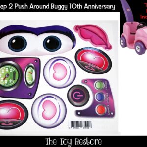 The Toy Restore Replacement Decals fits Step2 10th Anniversary Push Around Buggy Girl Ride-on Car