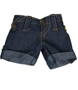 denim shorts teddy bear clothes fit 8" - 10" build-a-bear and make your own stuffed animals