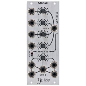 tiptop audio mixz eurorack dual mixer module with tiptop bus mix