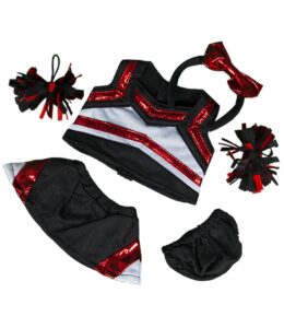 metallic red & black cheerleader outfit fits most 8"-10" stuffed animals