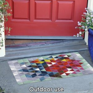 Toland Home Garden 800304 Prism Party Geometric Door Mat 18x30 Inch Triangle Outdoor Doormat for Entryway Indoor Entrance