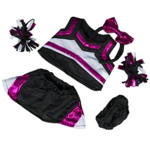 Metallic Hot Pink & Black Cheerleader Outfit Fits Most 8"-10" Stuffed Animals