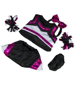 metallic hot pink & black cheerleader outfit fits most 8"-10" stuffed animals