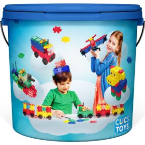 clics creative toy building blocks, basic set 160 piece eco-friendly stem building toy with instructions, kids building set ages 3+ packaging may vary