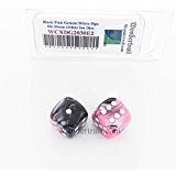 wondertrail wcxdg2030e2 black and pink gemini dice with white pips 20mm (3/4in) d6 pack of 2