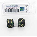 wondertrail wcxdc2005e2 jade scarab dice with gold pips 20mm (3/4in) d6 pack of 2