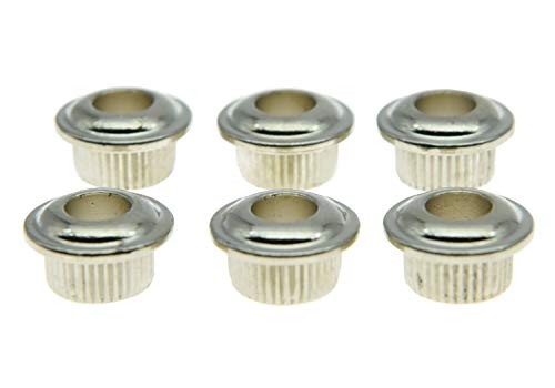 KAISH Metal Nickel 10mm Vintage Guitar Tuning Keys Conversion Bushings Adapter Ferrules