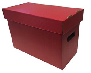 (5) max pro short colored comic storage box - holds 150 - 175 comic books - red