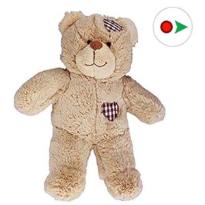 Record Your Own Plush 8 Inch Brown Patches Teddy Bear - Ready 2 Love in a Few Easy Steps