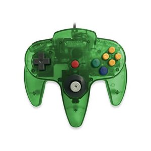 old skool classic wired controller joystick compatible with nintendo 64 n64 game system - jungle green