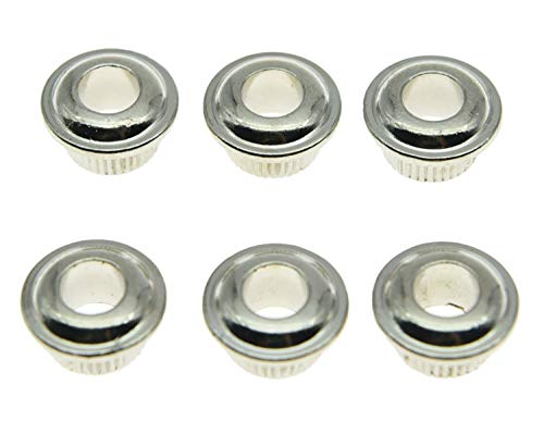 KAISH Metal Nickel 10mm Vintage Guitar Tuning Keys Conversion Bushings Adapter Ferrules