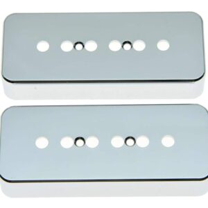 KAISH 2pcs Chrome 50mm Pole Plastic P90 Guitar Pickup Covers Soapbar Pickup Cover for Les Paul