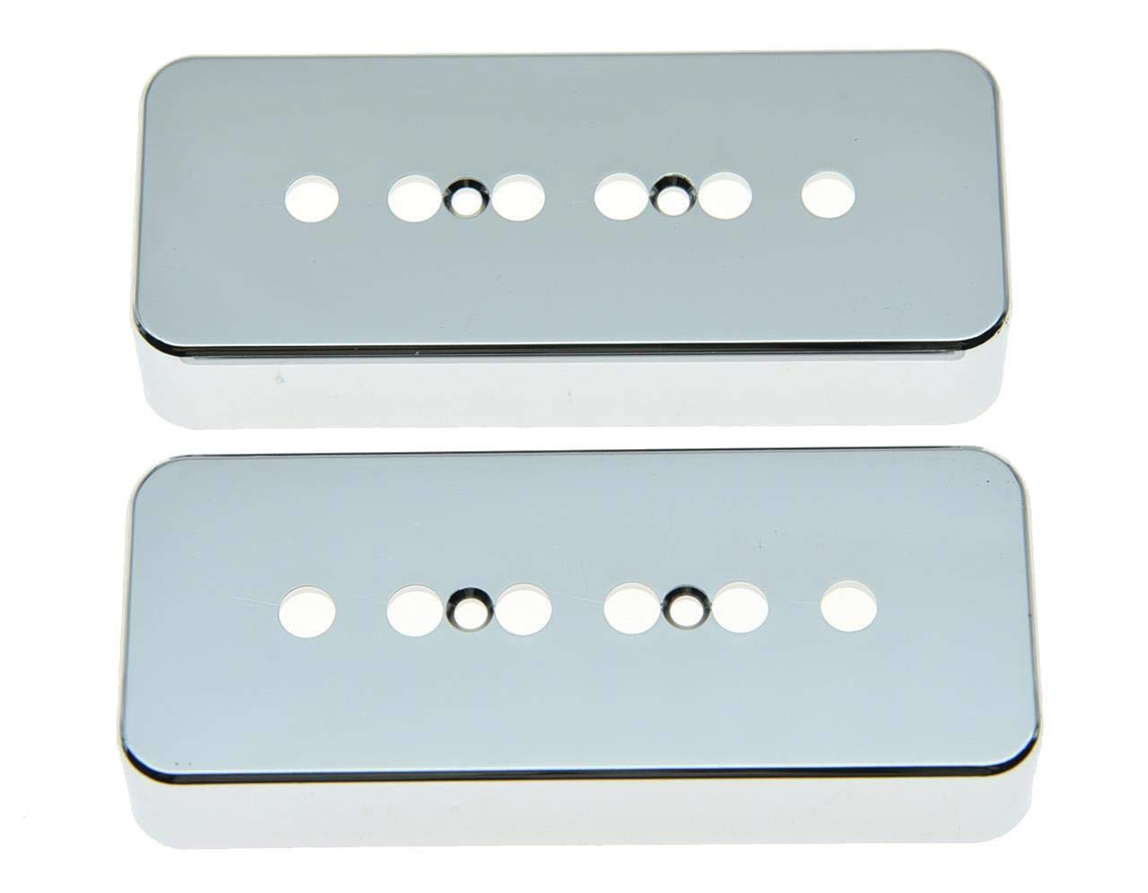 KAISH 2pcs Chrome 50mm Pole Plastic P90 Guitar Pickup Covers Soapbar Pickup Cover for Les Paul