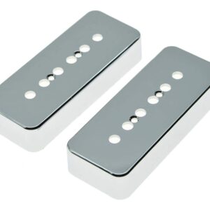 KAISH 2pcs Chrome 50mm Pole Plastic P90 Guitar Pickup Covers Soapbar Pickup Cover for Les Paul