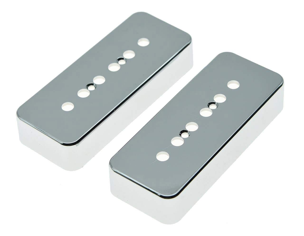 KAISH 2pcs Chrome 50mm Pole Plastic P90 Guitar Pickup Covers Soapbar Pickup Cover for Les Paul