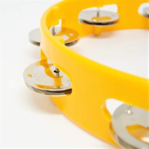 Nino Percussion NINO49Y Compact 8" ABS Plastic Handheld Tambourine, Yellow