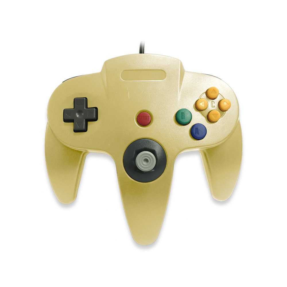 Old Skool Classic Wired Controller Joystick for Nintendo 64 N64 Game System - Gold