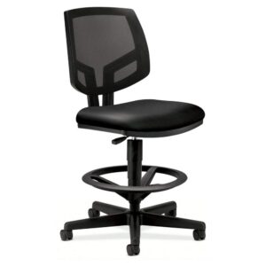 hon 5715sb11t volt series mesh back adjustable leather task stool, black