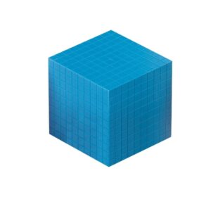 hand2mind blue plastic base ten blocks cube, place value blocks, counting cubes for kids math, base ten blocks classroom set, math blocks kindergarten, base 10 math manipulatives (set of 1)