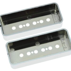 KAISH 2pcs Chrome 50mm Pole Plastic P90 Guitar Pickup Covers Soapbar Pickup Cover for Les Paul