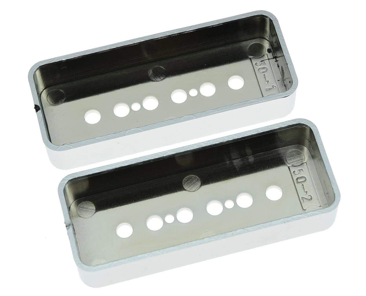 KAISH 2pcs Chrome 50mm Pole Plastic P90 Guitar Pickup Covers Soapbar Pickup Cover for Les Paul