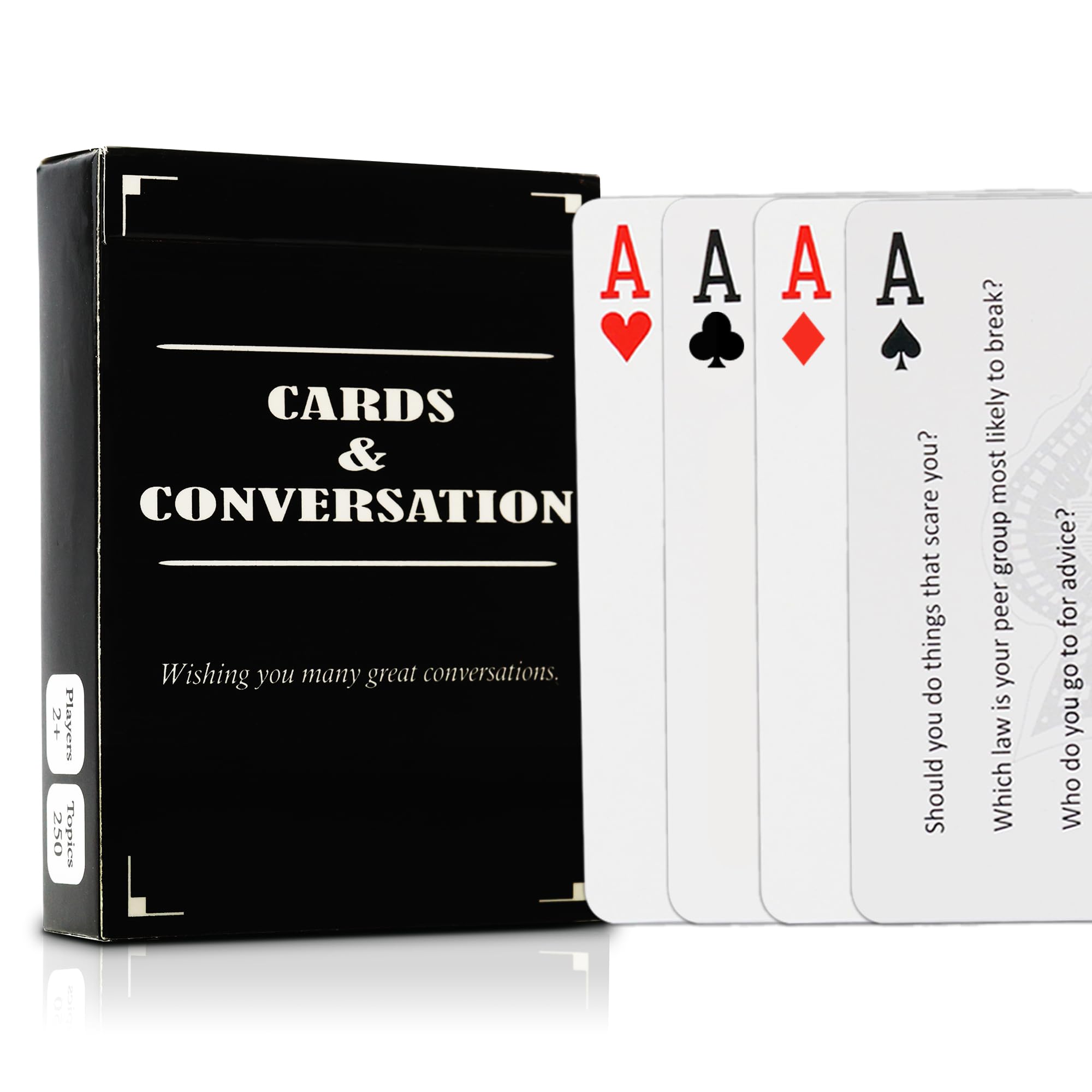 250 Thought Provoking Conversation Cards Game for Family, Friends, Relationships & Coworkers - Icebreaker Dinner Question Cards Game, Great for Road Trips