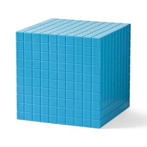 hand2mind Blue Plastic Base Ten Blocks Cube, Place Value Blocks, Counting Cubes for Kids Math, Base Ten Blocks Classroom Set, Math Blocks Kindergarten, Base 10 Math Manipulatives (Set of 1)