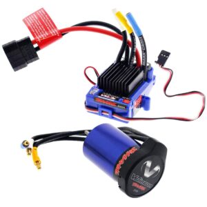 traxxas 1/10 stampede 4x4 3500kv velineon brushless motor & waterproof vxl-3 esc