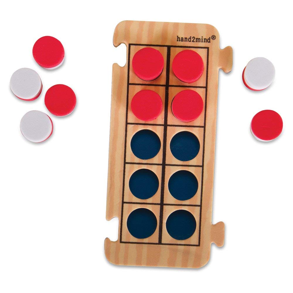 hand2mind Foam RekenRods Ten Frame Boards, Subitizing Math Games, Ten Frame Math Manipulatives, Counting Manipulatives, 10 Frame Math, Rekenrek for Kids Math (4 Ten Frames and 40 Math Counters)