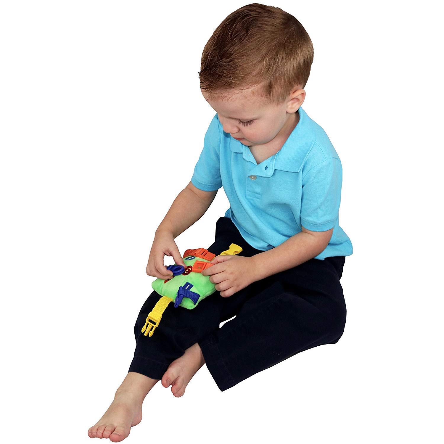 Buckle Toys - Mini Buster Square - Learning Activity Toy - Develop Fine Motor Skills - Sensory Travel Essential for Toddlers 1-3