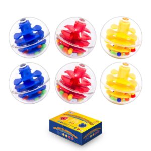 activity rattle balls. 6 ball drop replacement balls for baby and toddlers, clear plastic durable. ball ramp toy ball extras.