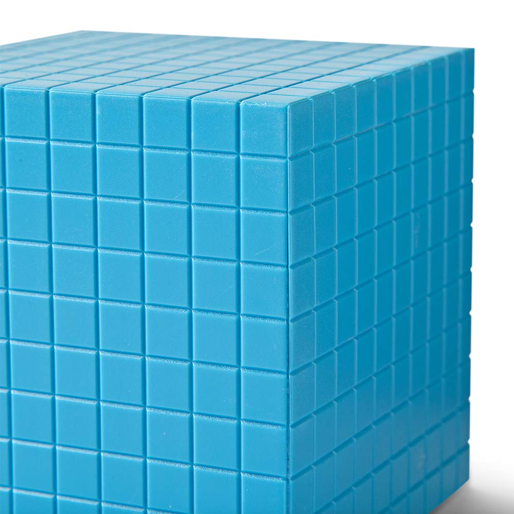 hand2mind Blue Plastic Base Ten Blocks Cube, Place Value Blocks, Counting Cubes for Kids Math, Base Ten Blocks Classroom Set, Math Blocks Kindergarten, Base 10 Math Manipulatives (Set of 1)